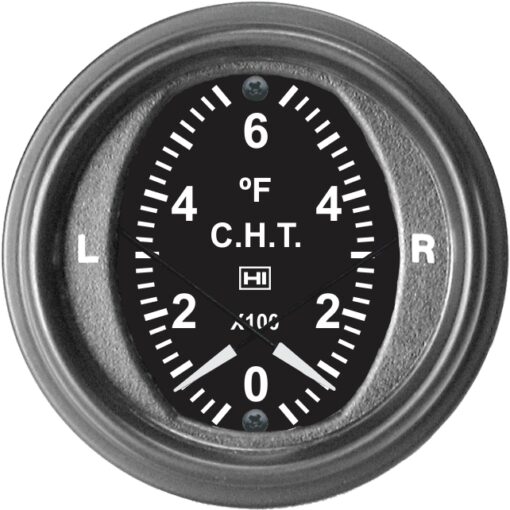 Dual Pyrometer Gauge, 2″ 0-600°F CHT “E-Type” | Hewitt Industries